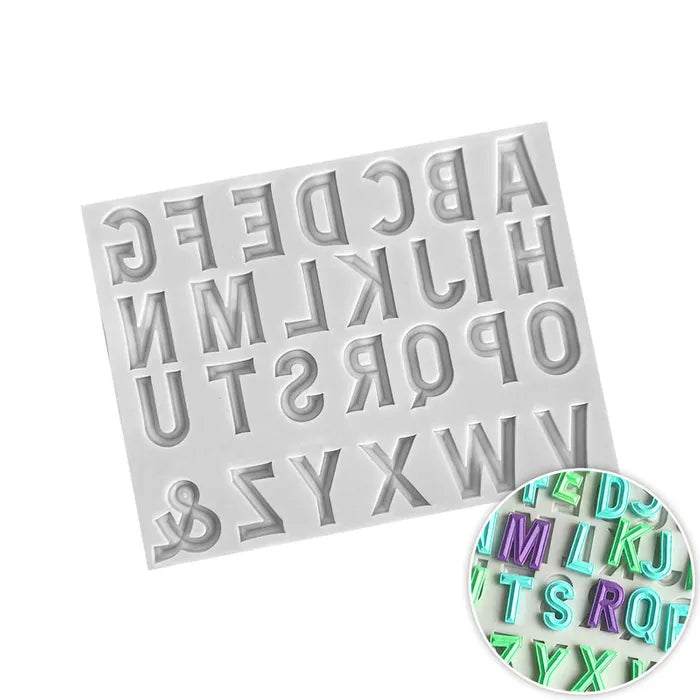 Narrow Block Alphabet Silicone Mould – Cake Bake Decorate