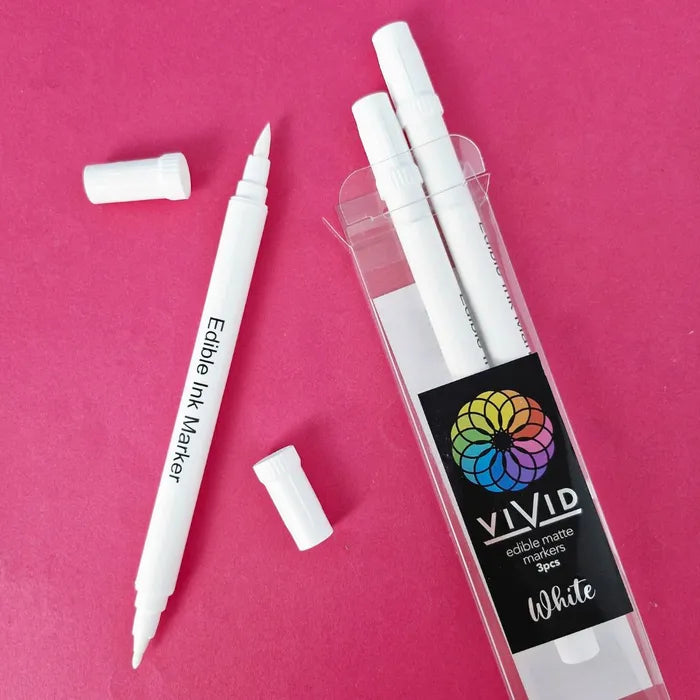 Vivid Edible Markers White (3 pack) – Cake Bake Decorate